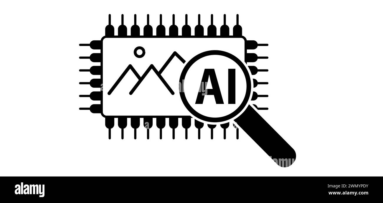 ai image generator. Artificial intelligence AI pictogram. Technology ...