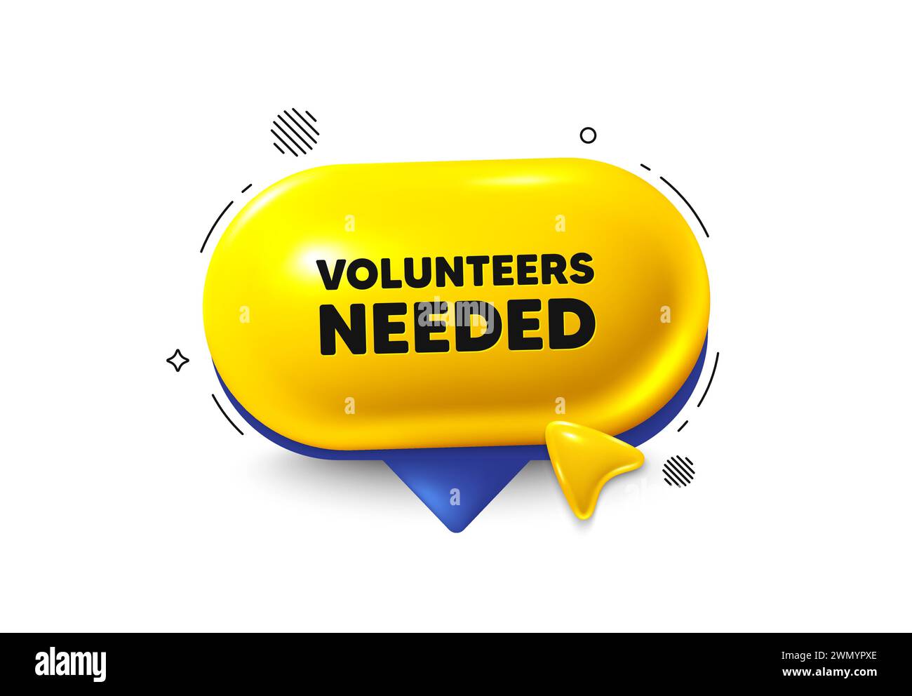 Volunteers needed symbol. Volunteering service sign. Offer speech ...
