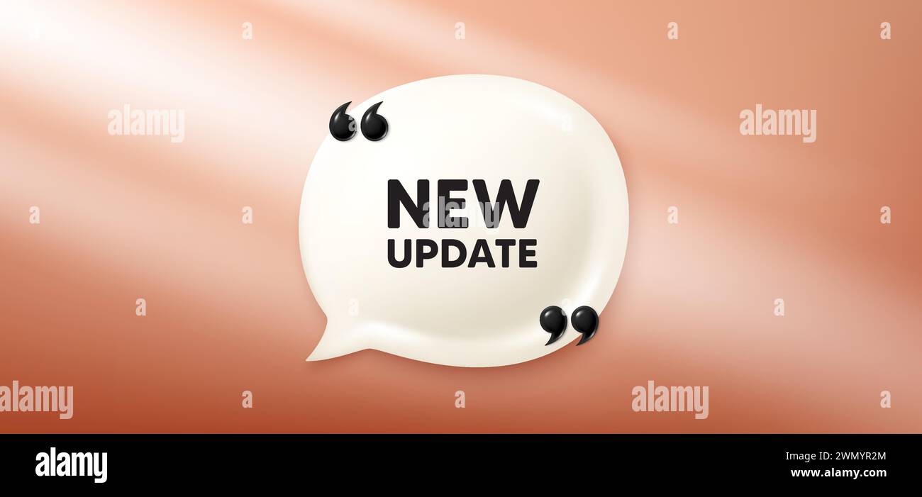 New update icon. Special offer sign. Chat speech bubble 3d banner ...