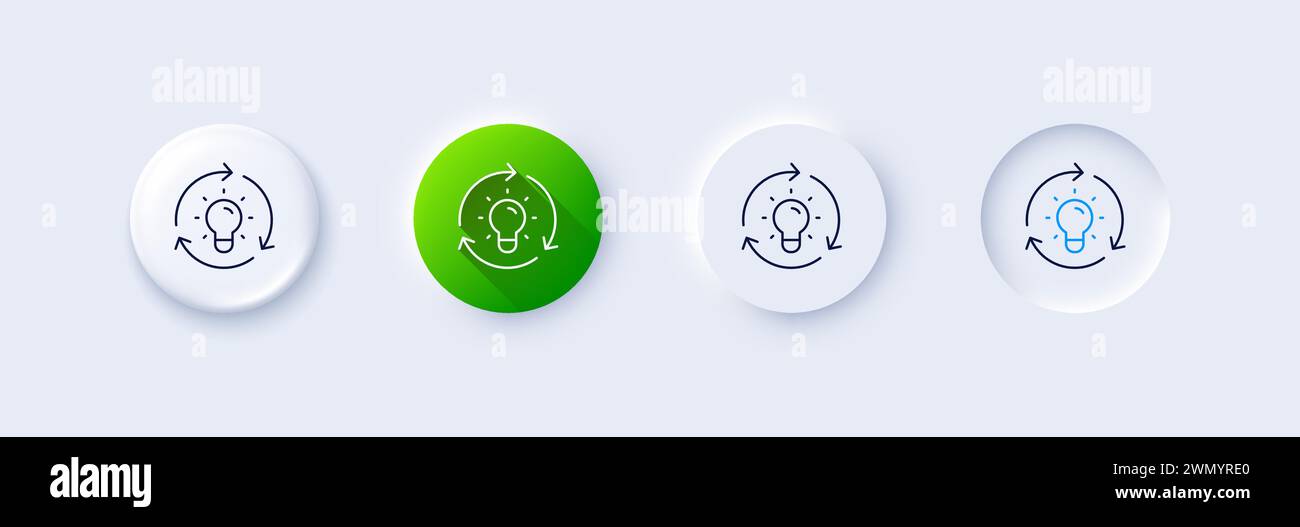 Idea line icon. Lightbulb sign. Core value. Line icons. Vector Stock ...
