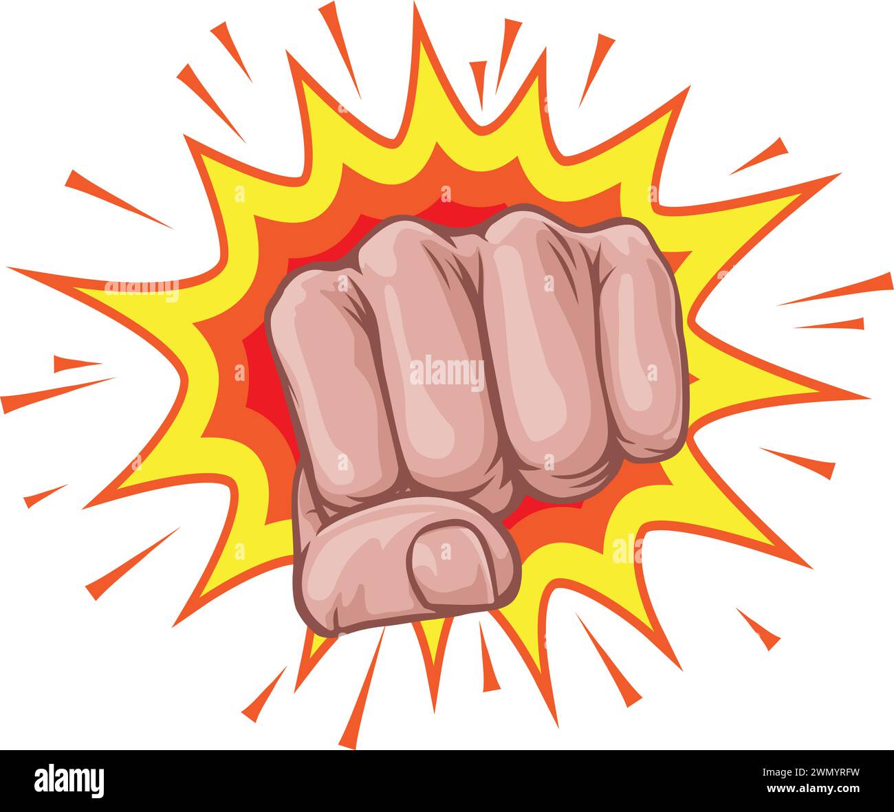 Fist Punch Hand Comic Pop Art Explosion Cartoon Stock Vector Image & Art - Alamy