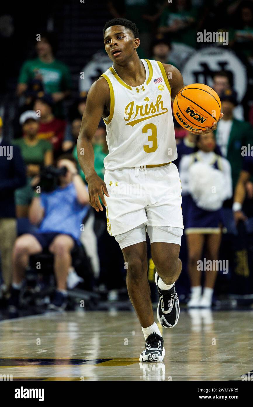 South Bend, Indiana, USA. 27th Feb, 2024. Notre Dame guard Markus ...