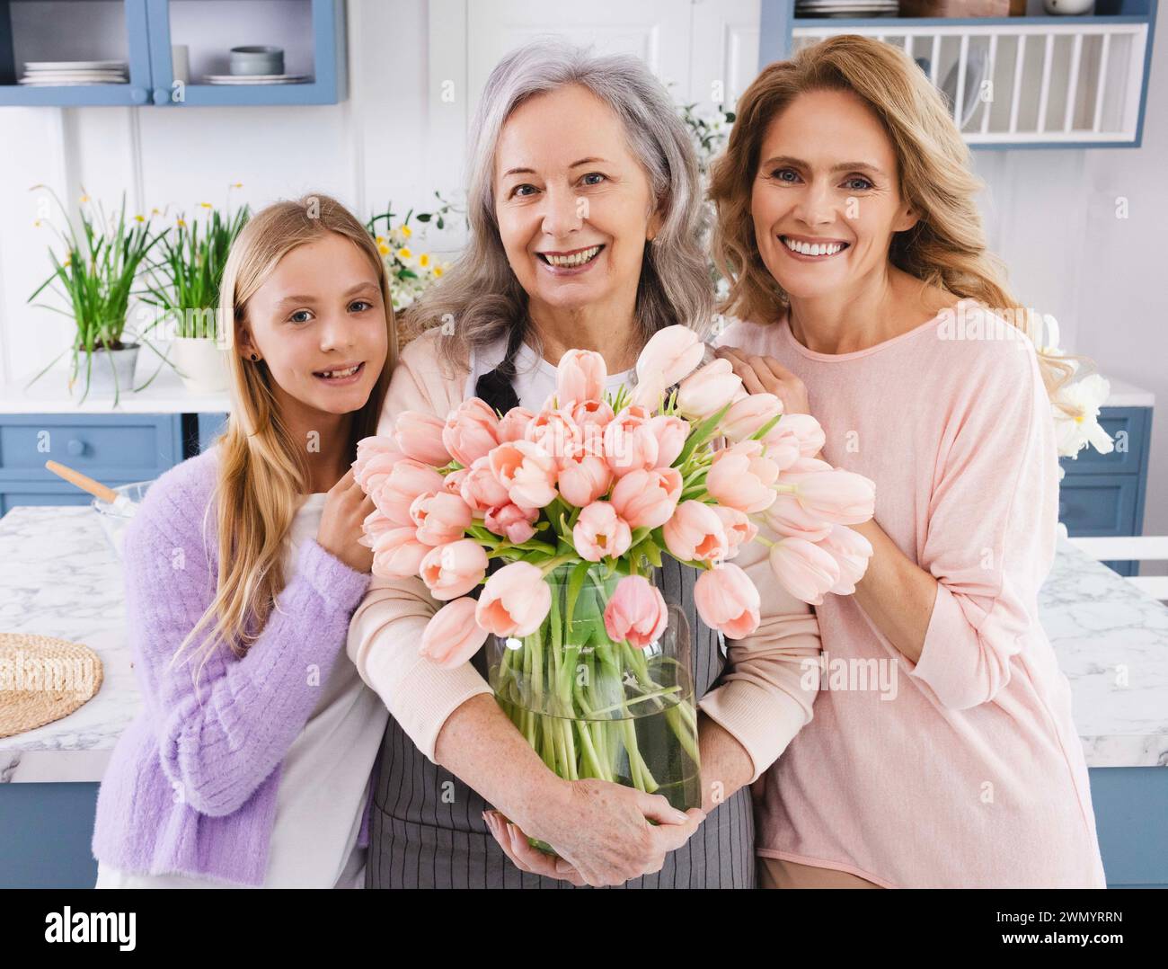 Three generations of women from same family. Granddaughter and her ...