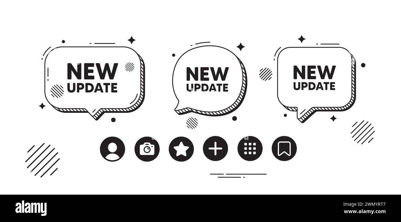 Speech bubble phrase new Cut Out Stock Images & Pictures - Alamy