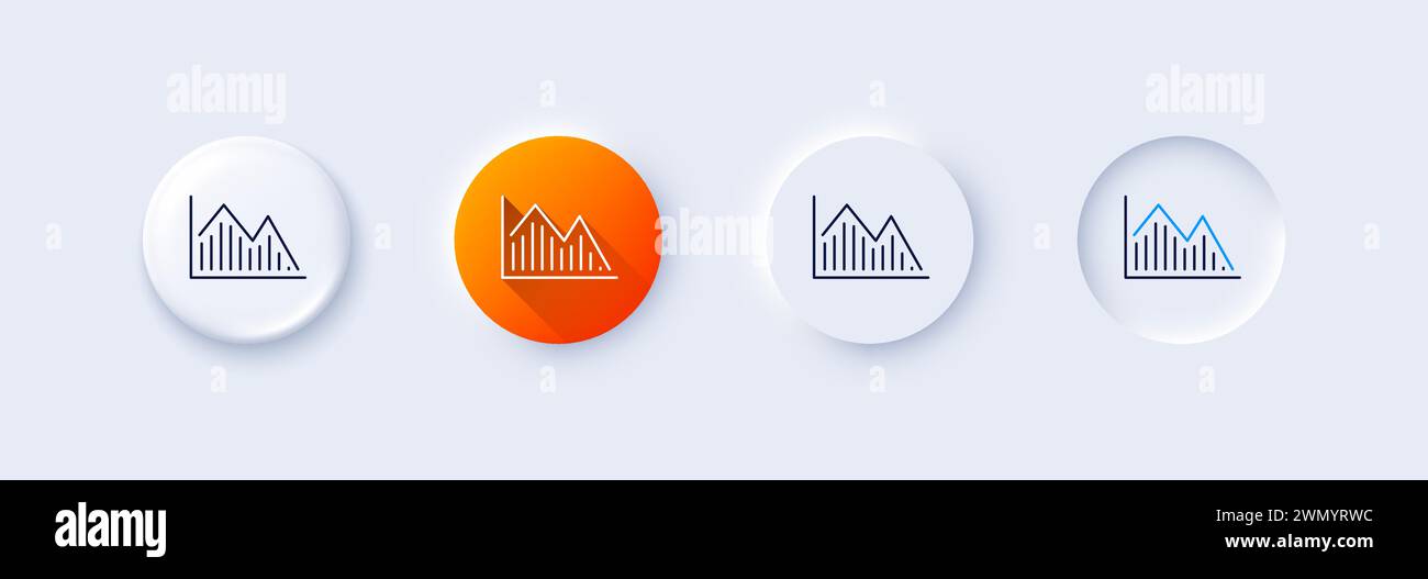 Financial chart line icon. Finance graph. Line icons. Vector Stock ...