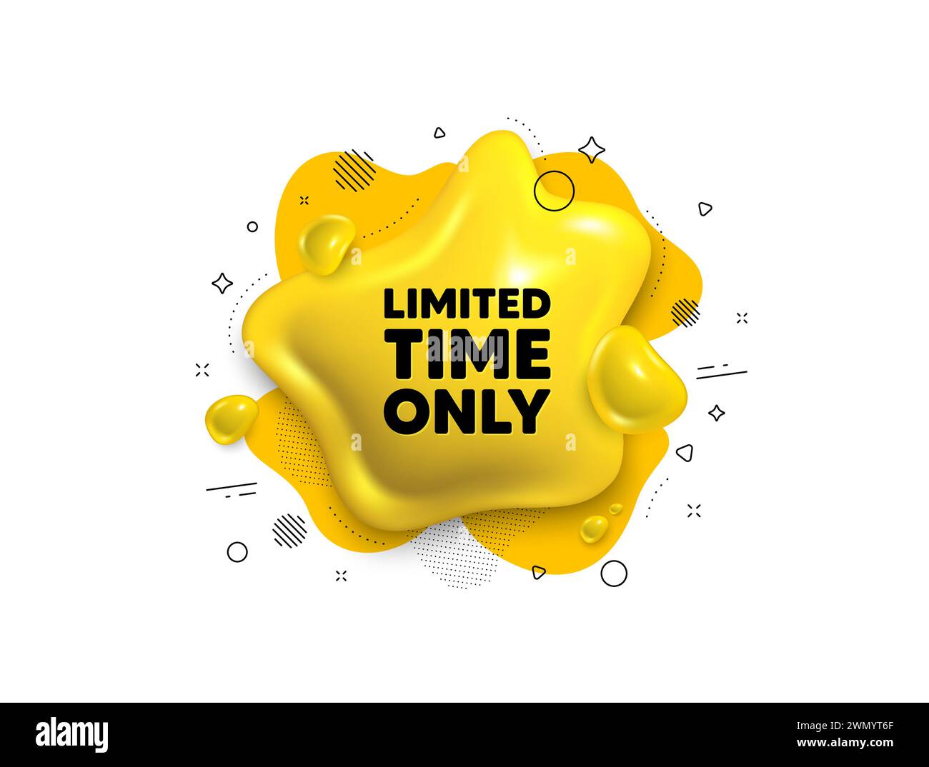 Limited time symbol. Special offer sign. Abstract liquid 3d shape ...