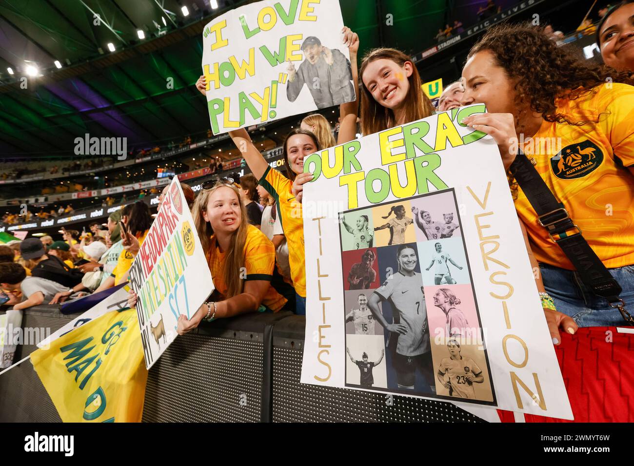Fans celebrate after the Australian Women's Paris 2024 Olympic ...