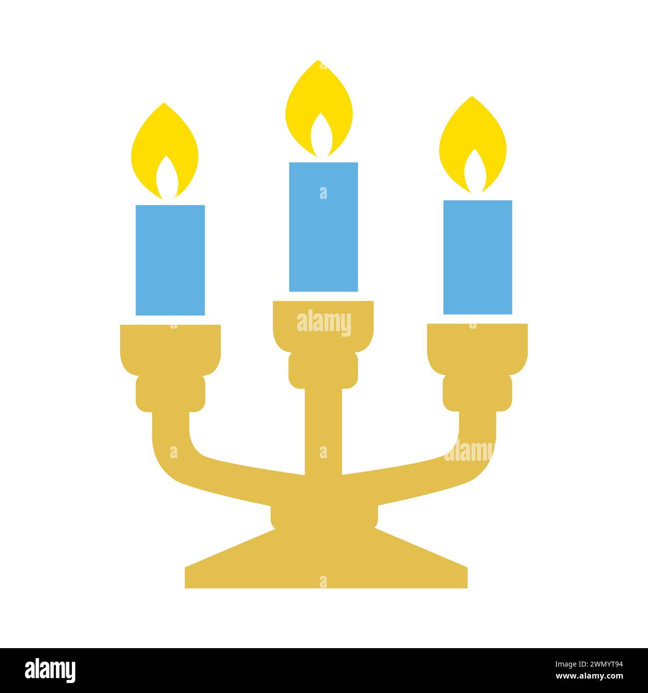 Blue Gold Burning Candelabra Icon Vector Illustration Stock Vector Image & Art - Alamy