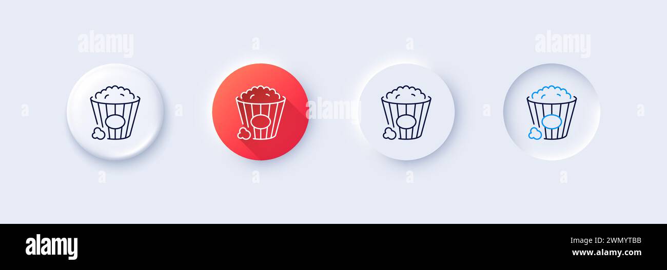 Popcorn line icon. Pop corn sign. Line icons. Vector Stock Vector Image ...