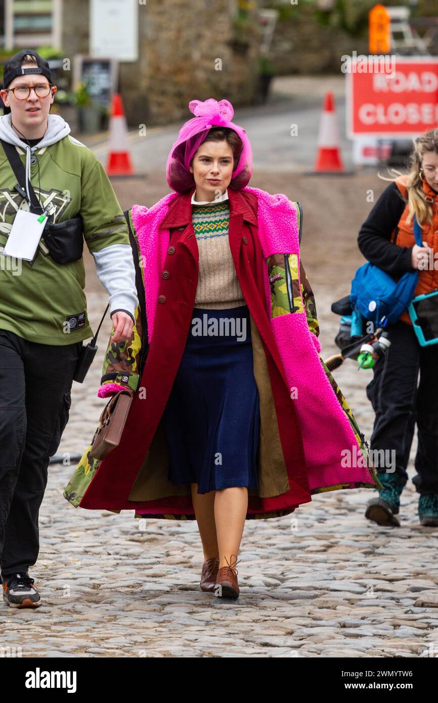 Grassington, Yorkshire, UK. 28th February 2024. Location filming begins ...