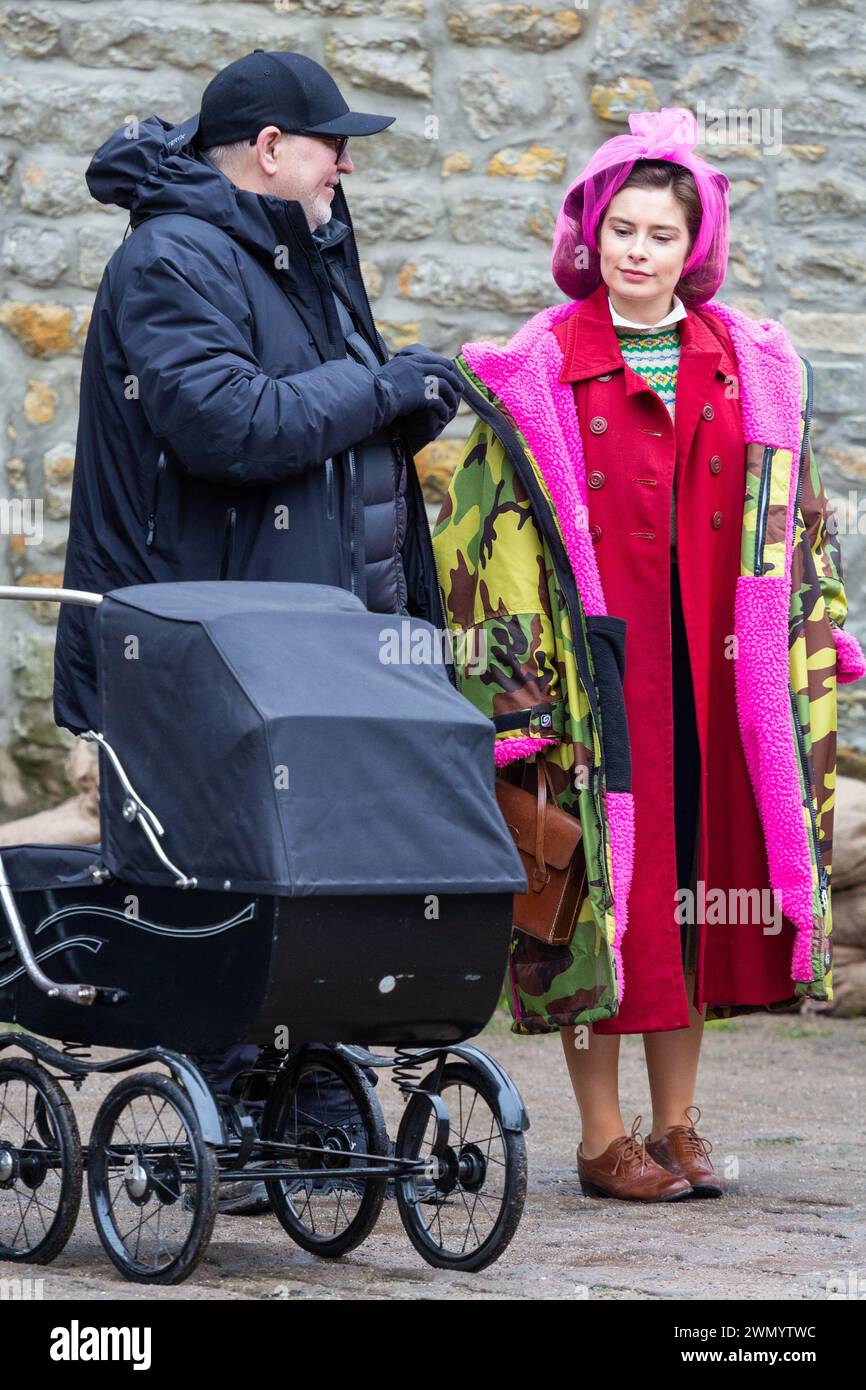 Grassington, Yorkshire, UK. 28th February 2024. Location filming begins ...