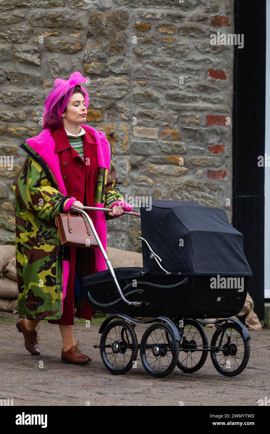 Grassington, Yorkshire, UK. 28th February 2024. Location filming begins ...