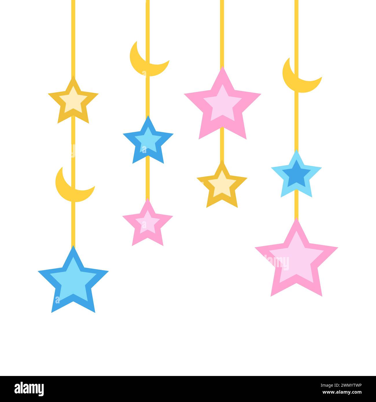 Moon stars half moon Stock Vector Images - Alamy