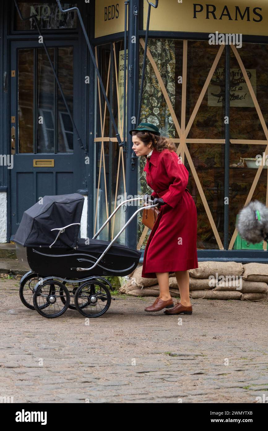 Grassington, Yorkshire, UK. 28th February 2024. Location filming begins ...