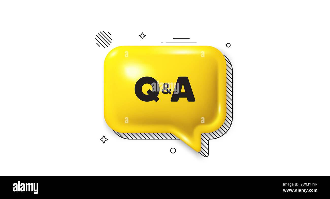 Questions and answers icon. Answer question sign. 3d speech bubble icon ...