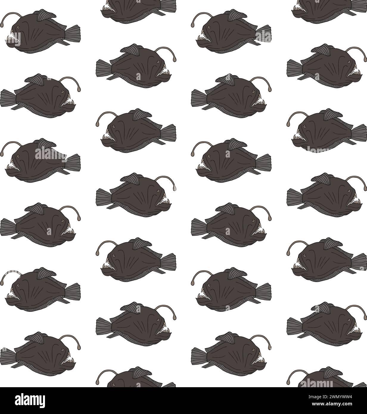 Deep sea anglerfish vector vectors hi-res stock photography and images ...