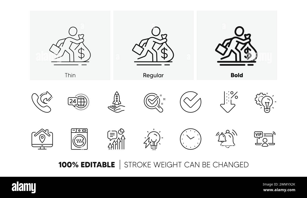 Chemistry lab, Work home and Verify line icons. For web app, printing. Line icons. Vector Stock ...