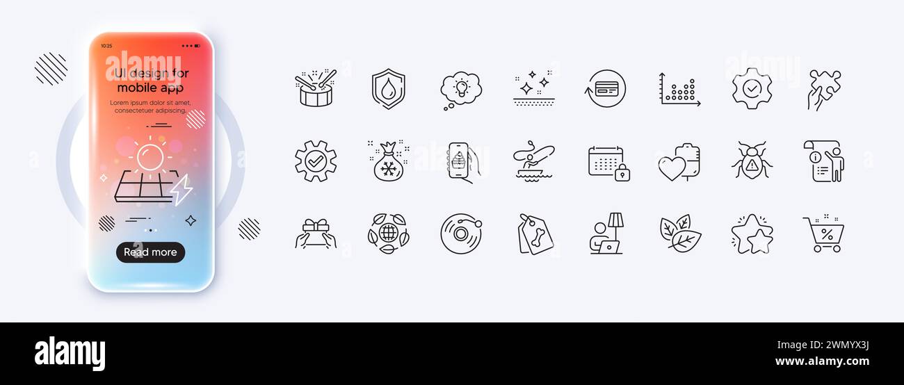 Clean skin, Star and Dot plot line icons for web app. Pictogram icon ...