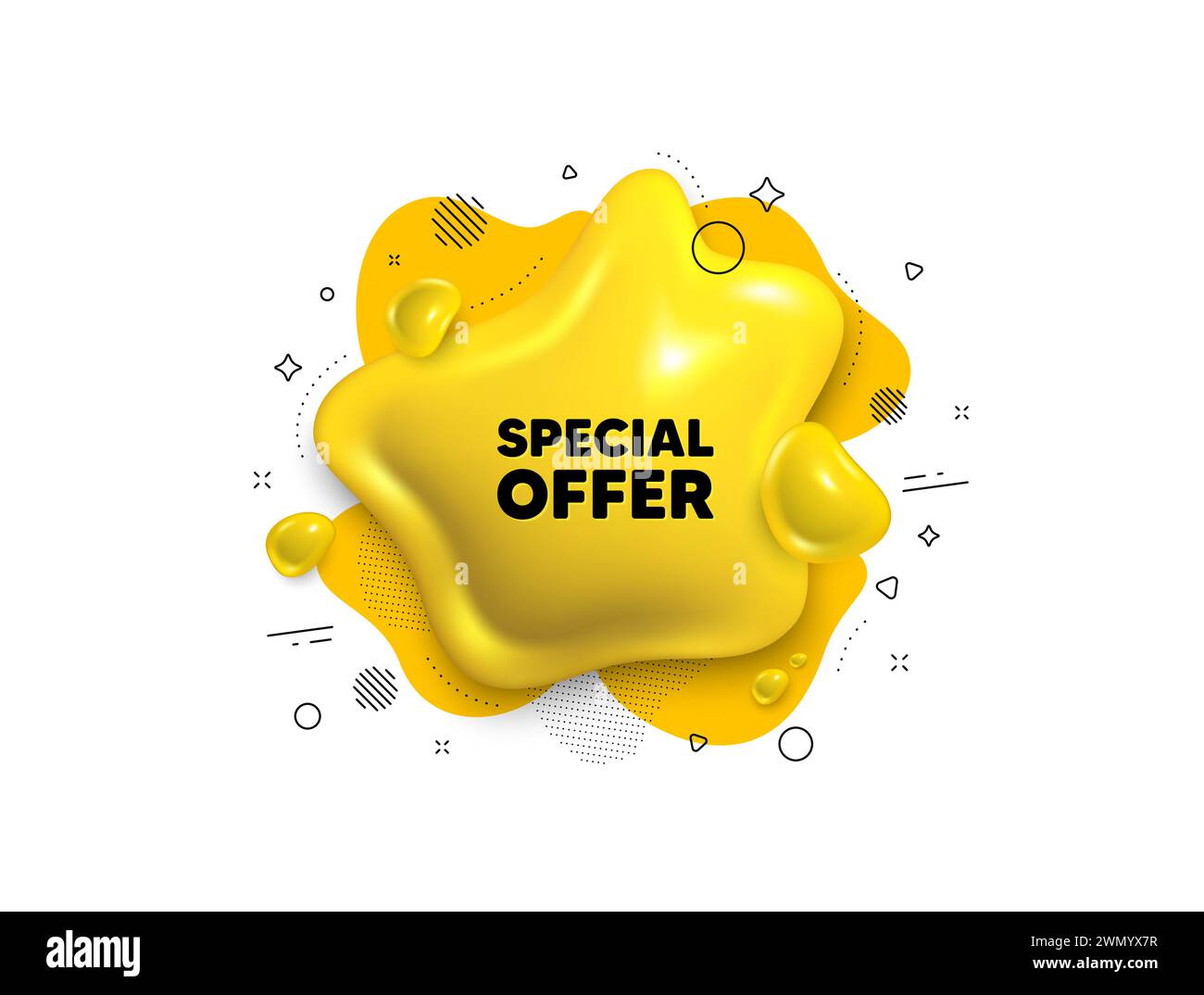 Special offer symbol. Sale sign. Abstract liquid 3d shape. Vector Stock ...