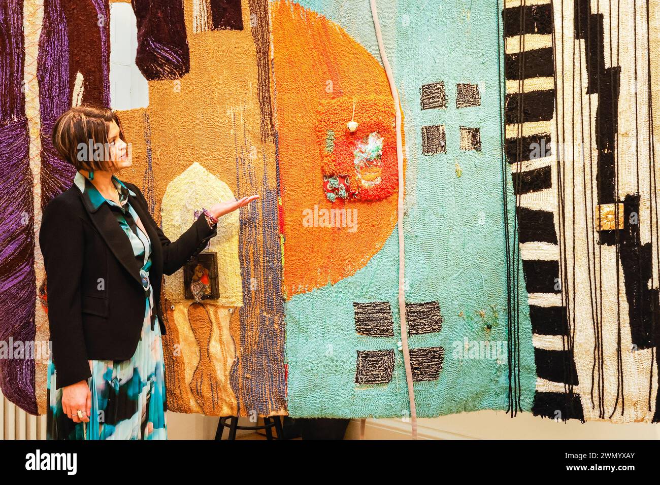 London, UK. 28th Feb, 2024. London based textile artist Divya Sharma ...