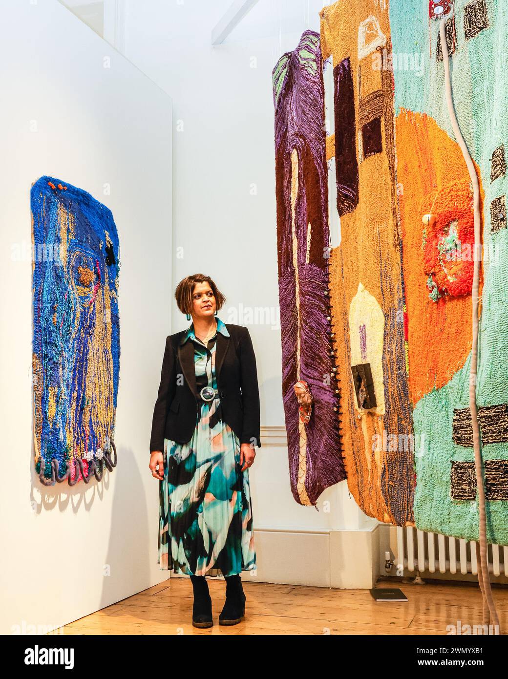 London, UK. 28th Feb, 2024. London based textile artist Divya Sharma ...