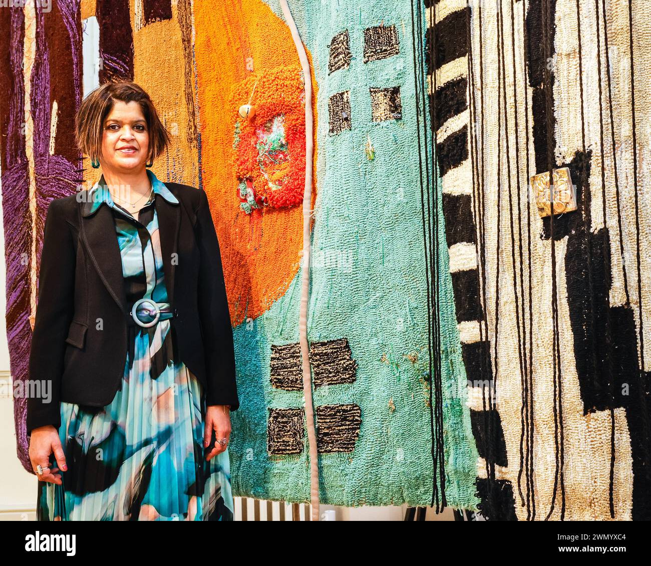 London, UK. 28th Feb, 2024. London based textile artist Divya Sharma ...