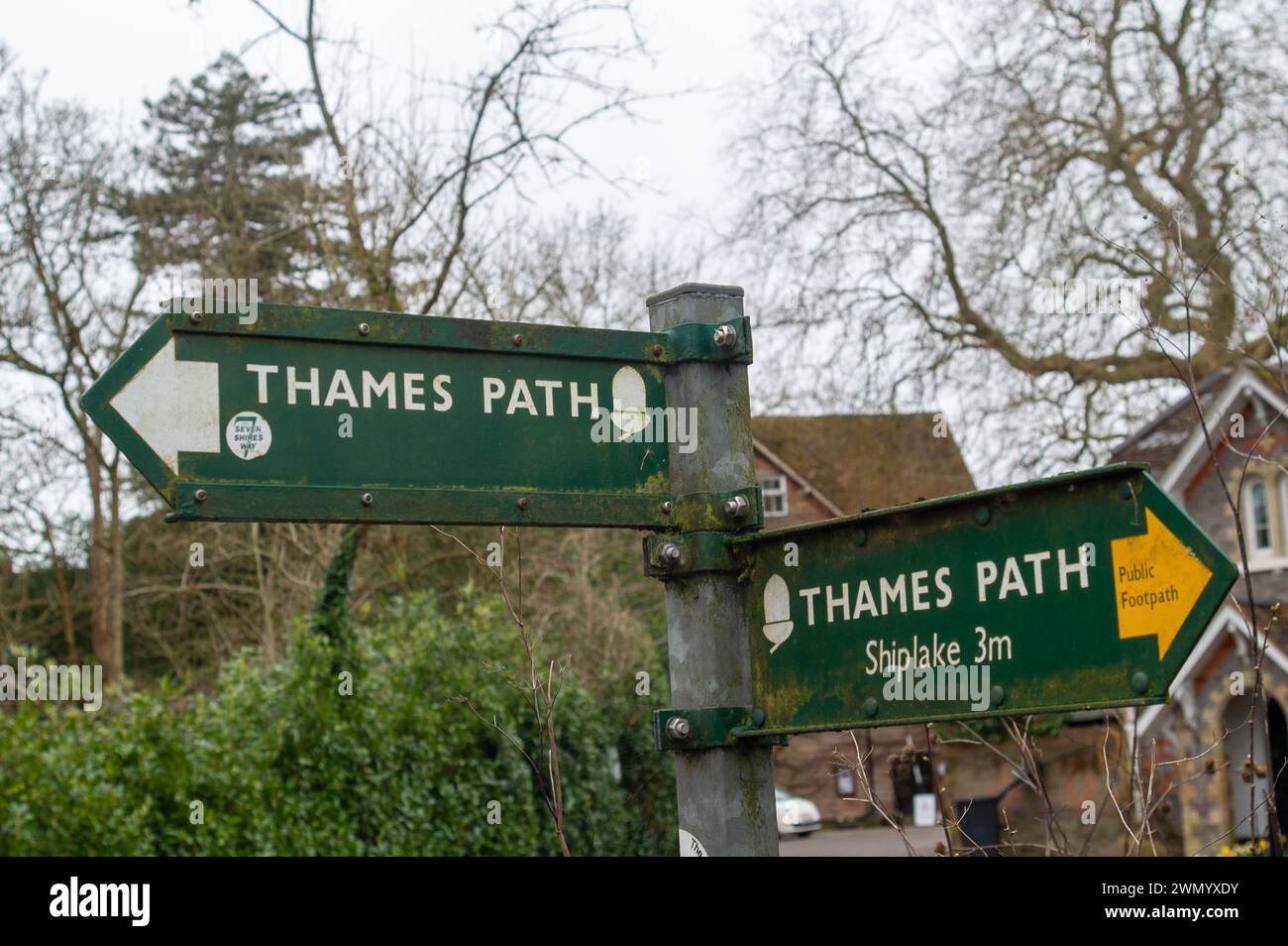 Sonning, Berkshire, UK. 28th February, 2024. Parts of the Thames Path ...