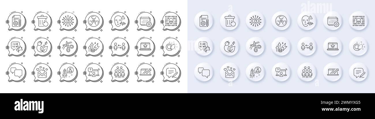 Documentation, Group people and Calendar line icons. For web app, printing. Line icons. Vector ...