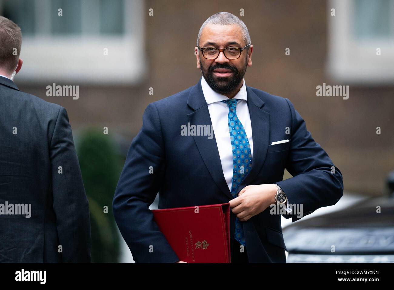 Home Secretary James Cleverly arrives at 10 Downing Street, London, for ...