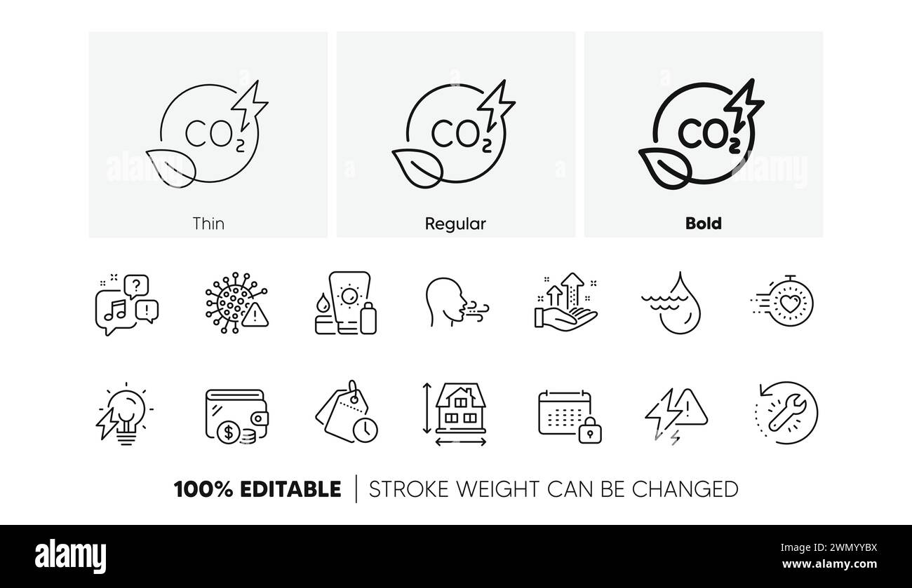 House dimension, Recovery tool and Timer line icons. For web app, printing. Line icons. Vector ...