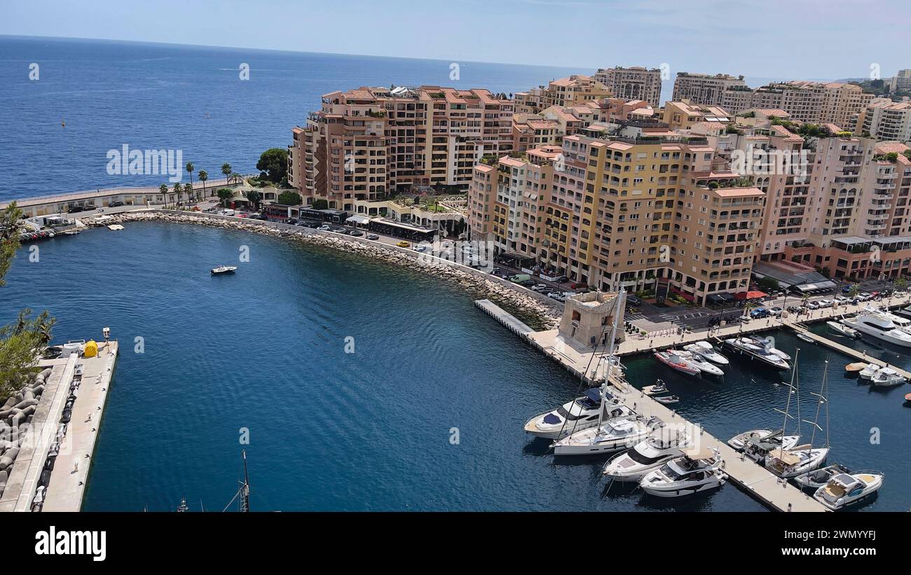 Monte Carlo,Monaco- August 3,2021: A beautiful panoramic view of bay in ...