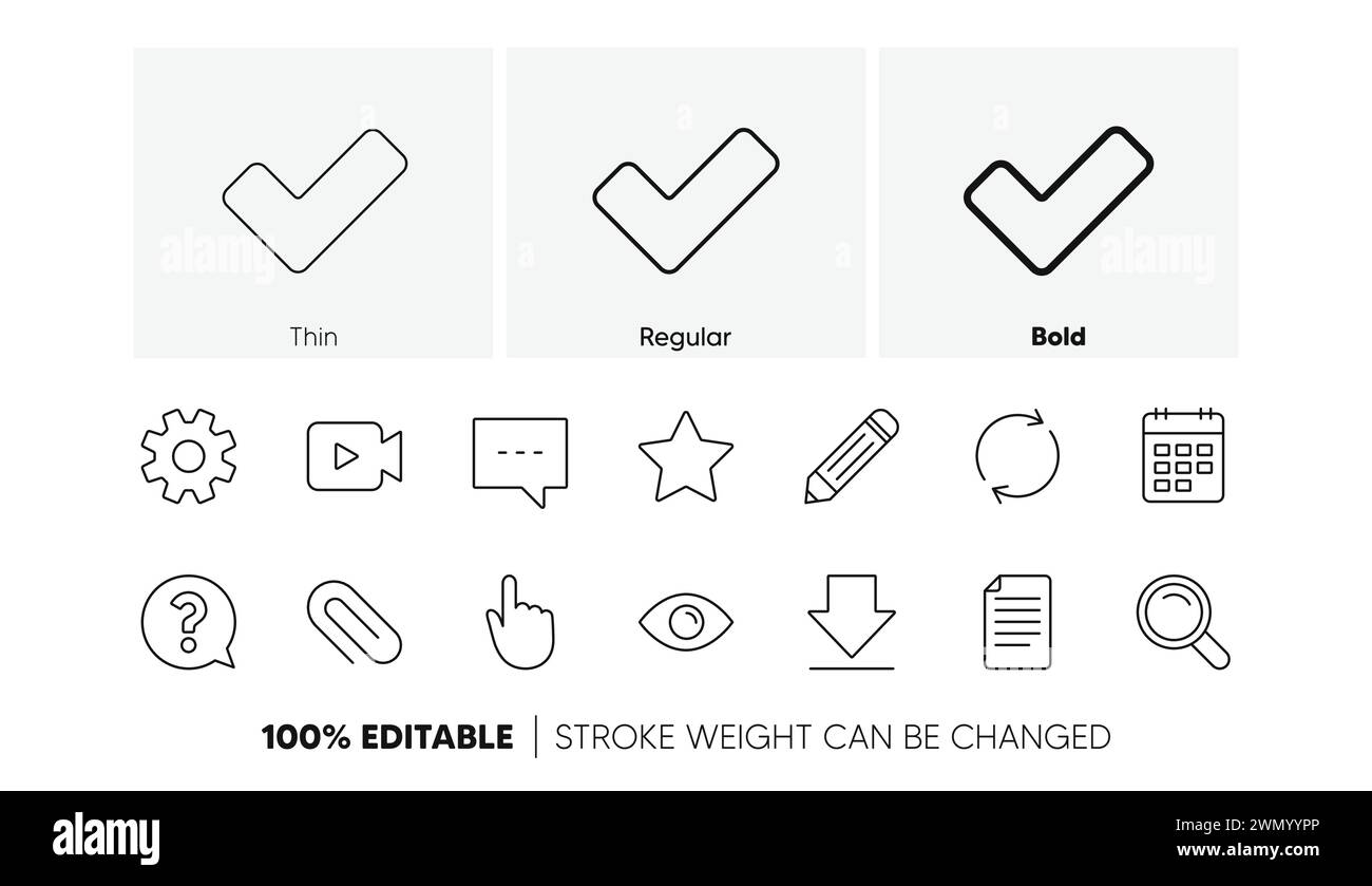 Document, Calendar and Question mark line icons. Search, Video and ...