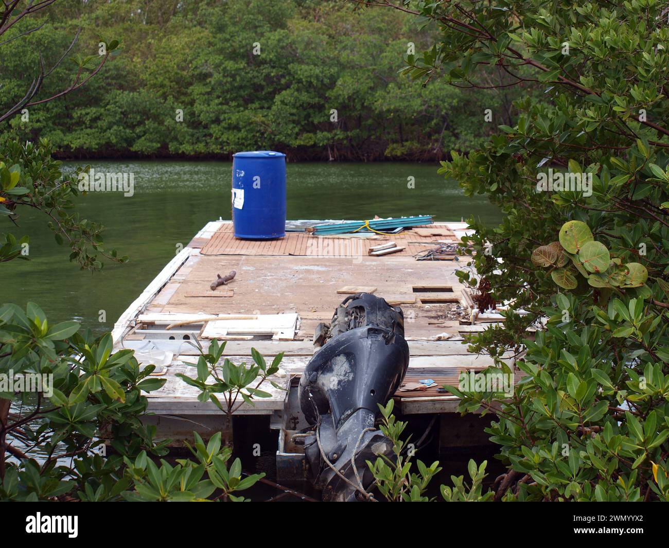 Destroyed boat house in the Oleta River Stock Photo - Alamy
