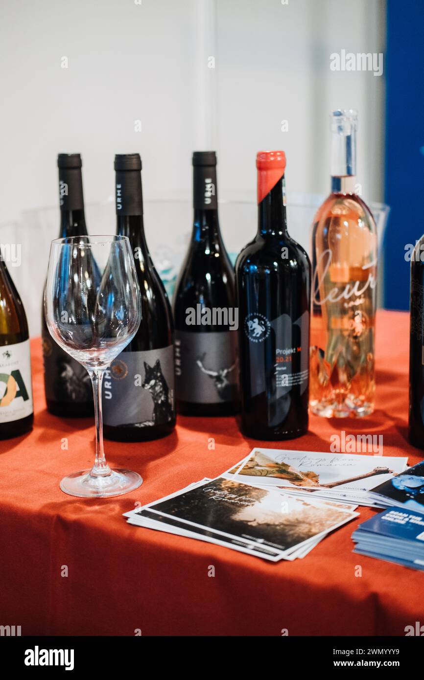 Curated Wine Selection Presented at International Wine Fair Stock Photo ...