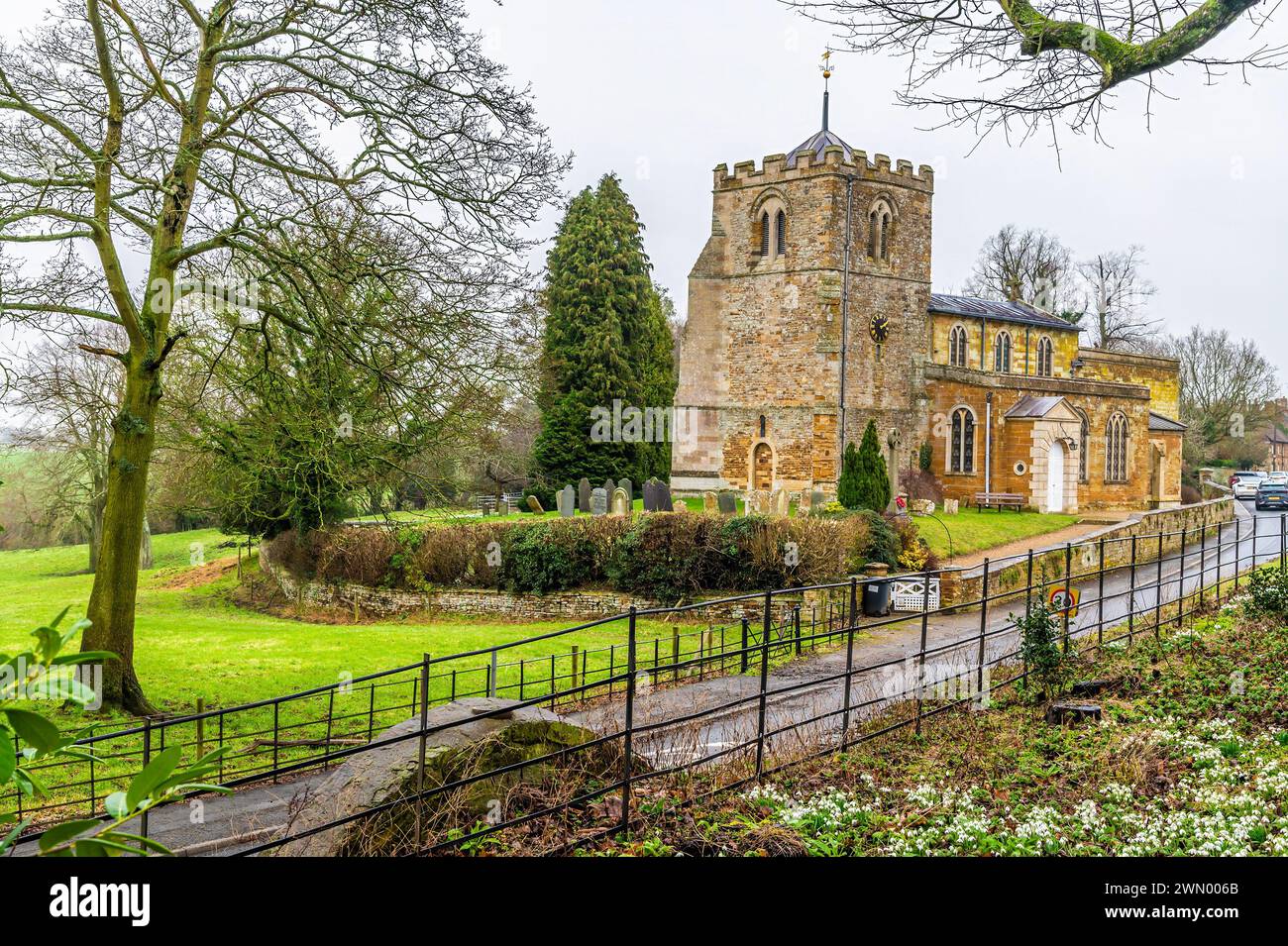 A view towards Lamport village and the eighteenth century All Saints ...