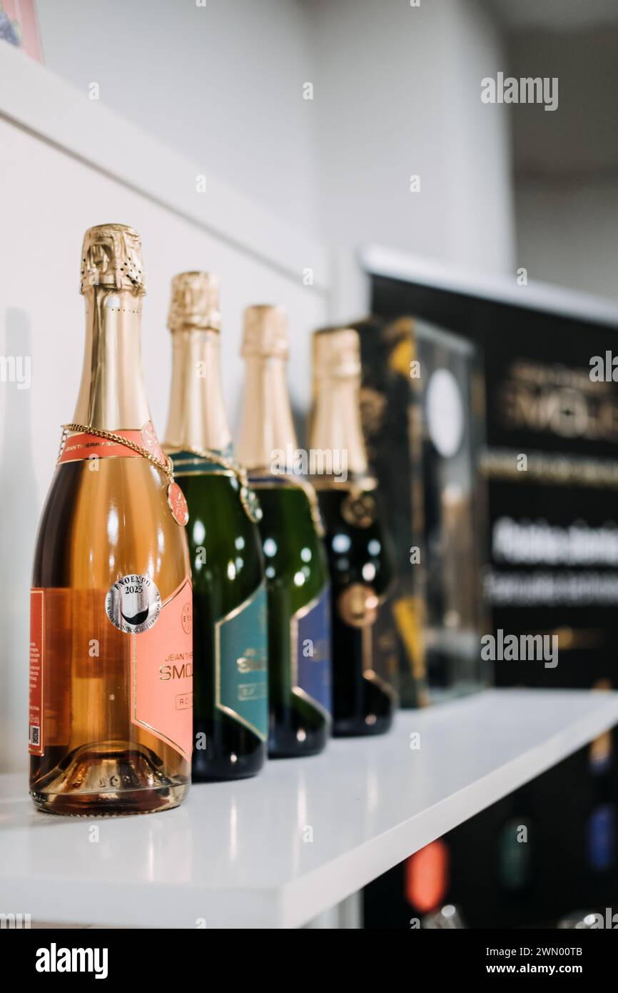 Premium Champagne on Display at Exclusive Wine Fair Stock Photo - Alamy