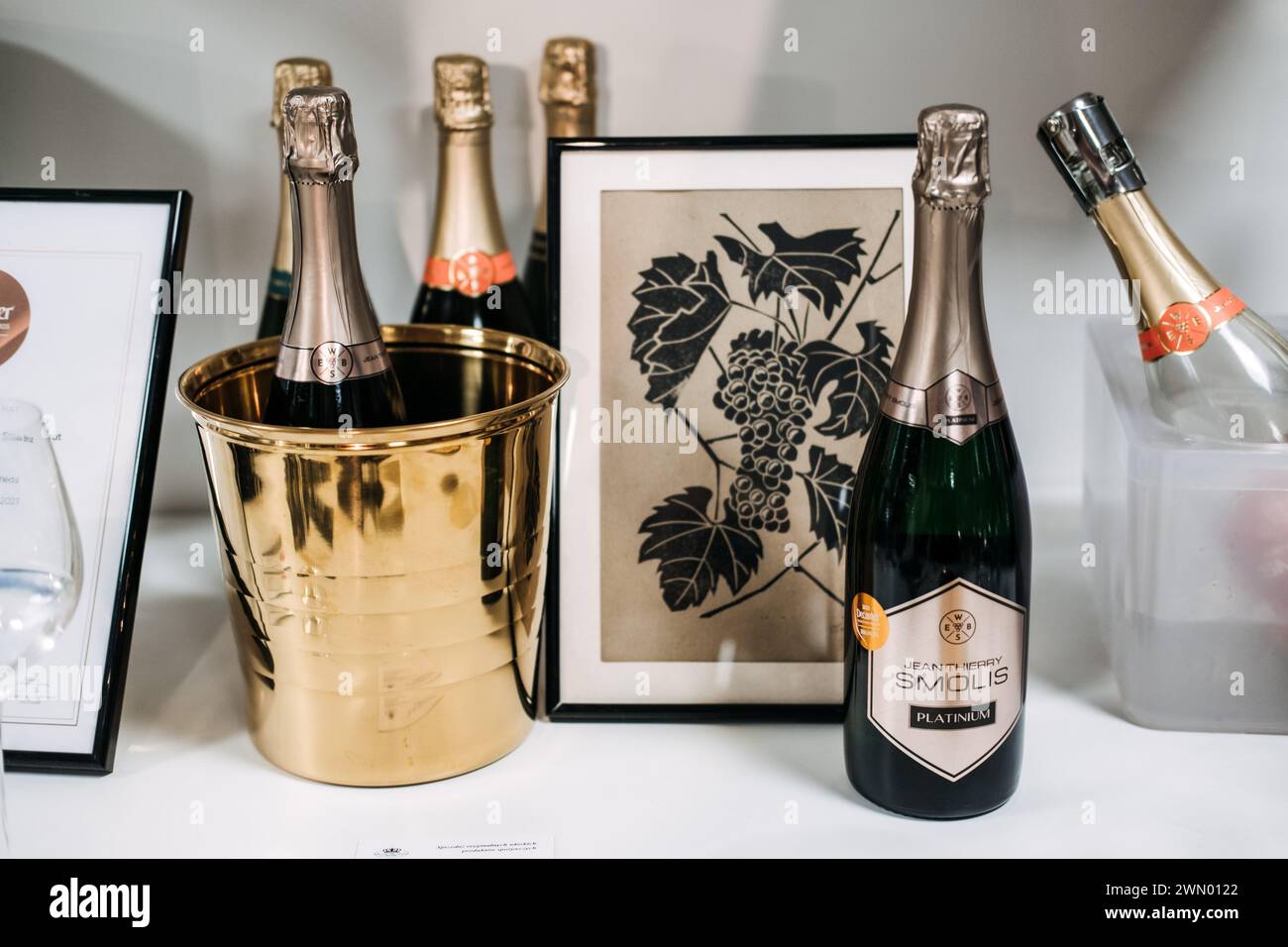 Premium Champagne on Display at Exclusive Wine Fair Stock Photo - Alamy
