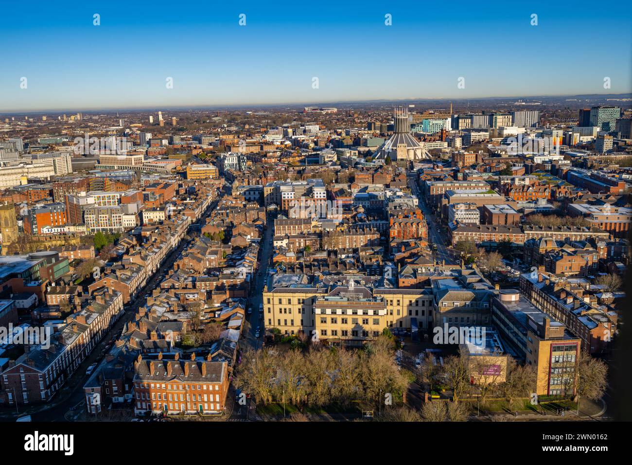 The view from the top of Liverpool Cathedral looking North Stock Photo ...