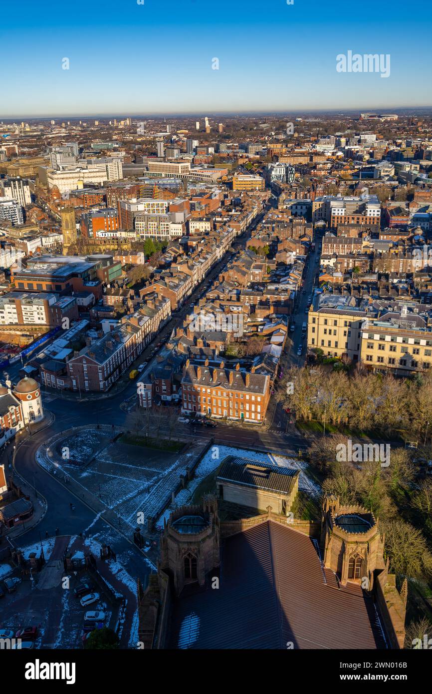 The view from the top of Liverpool Cathedral looking North Stock Photo ...