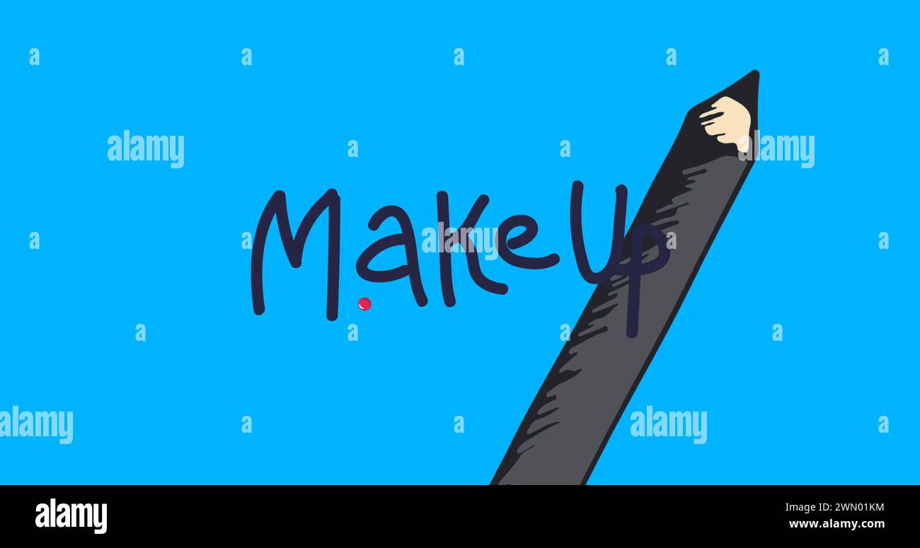 Image of makeup text over make up text Stock Photo - Alamy