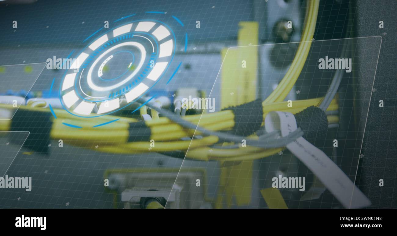 Image of data processing over computer wires Stock Photo - Alamy