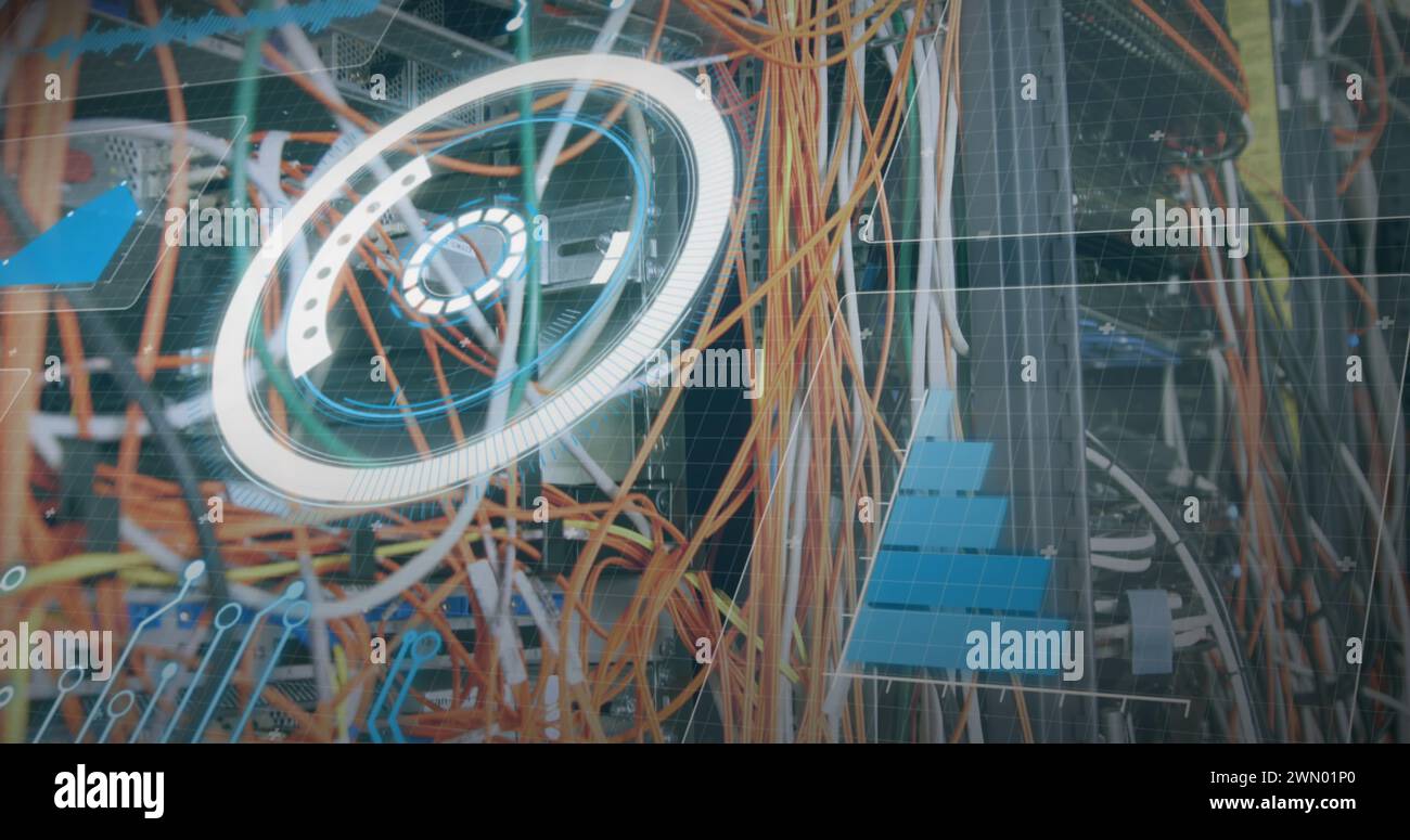 Image of data processing over computer wires Stock Photo - Alamy