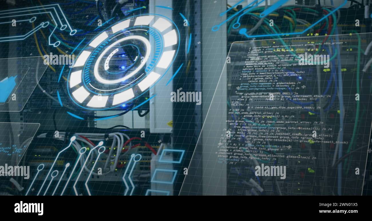 Image of data processing over computer wires Stock Photo - Alamy