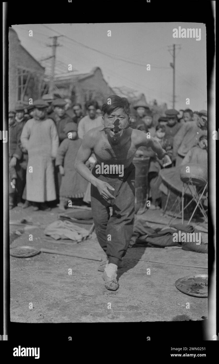 Sword swallower. Sword swallower Stock Photo - Alamy