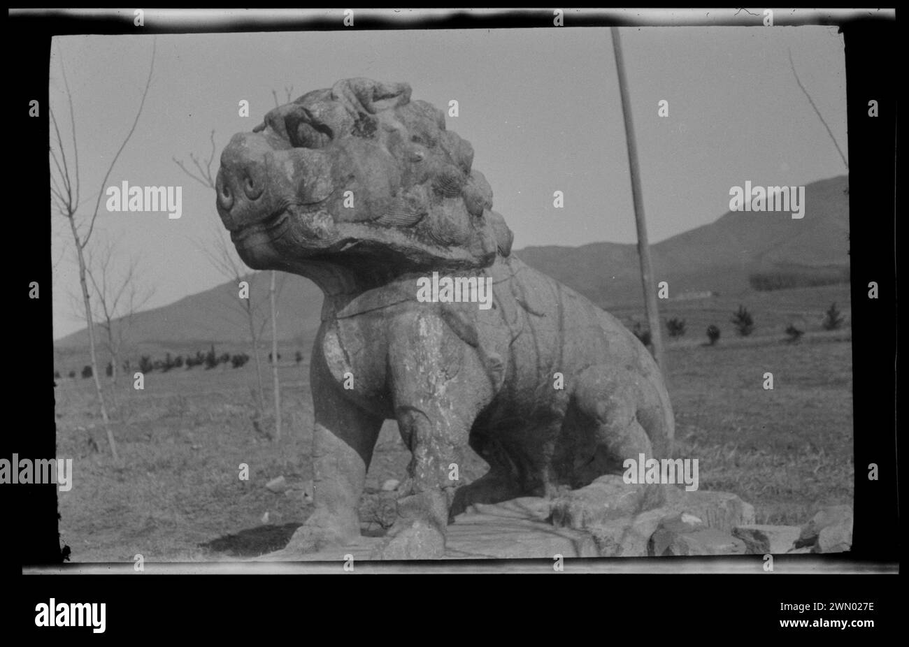 Close up of statue, Nanking, approach to Ming Tomb. Close up of statue ...