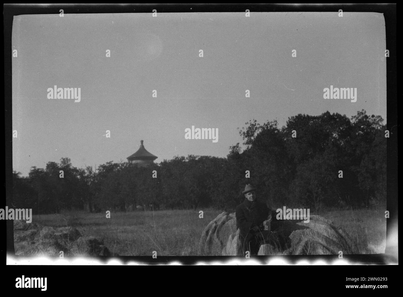 Man in western clothes with Temple of Heaven in background. Man in ...