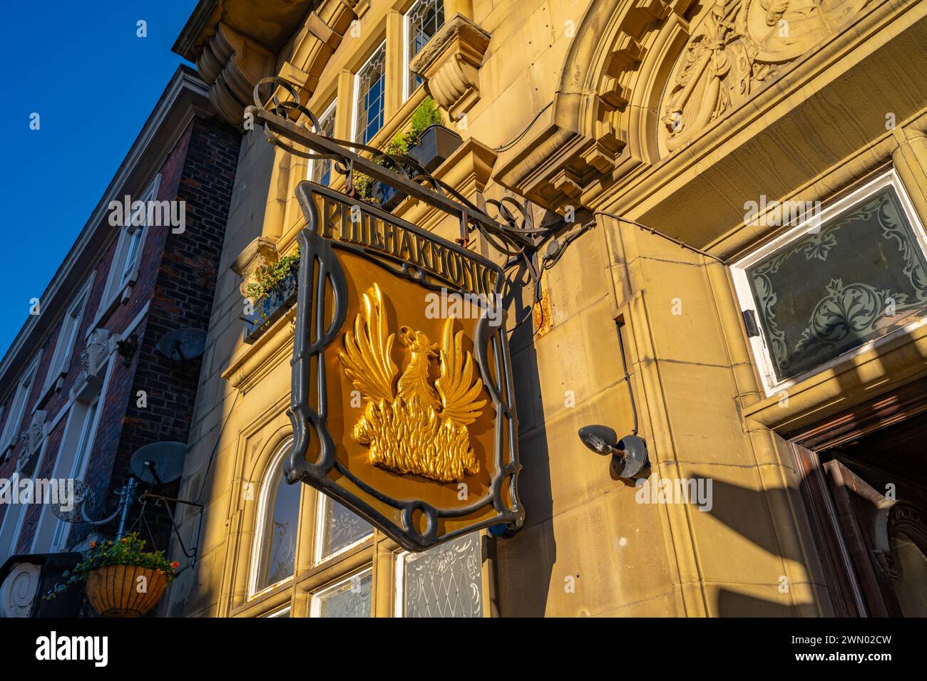 Sign for the Philharmonic Dining room pub in Hope st Liverpool Stock ...