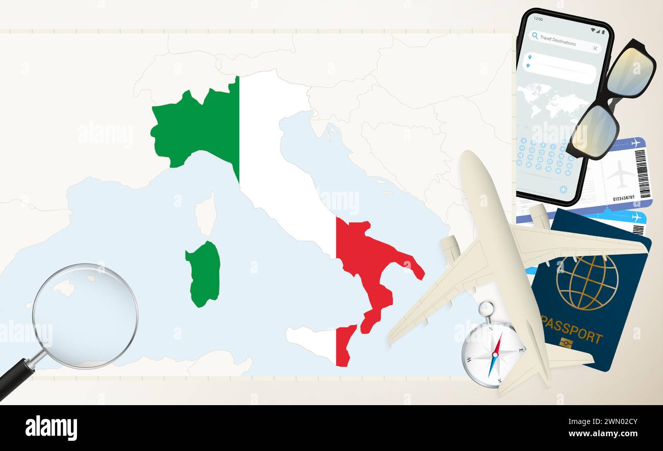 Italian passport map Stock Vector Images - Alamy