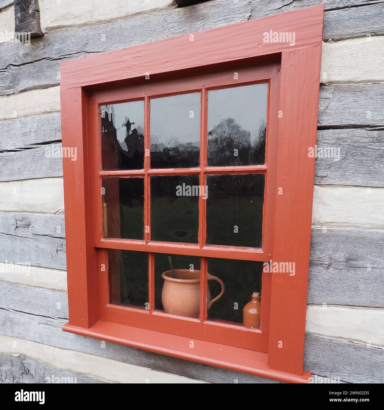 The window has a wide frame around it Stock Photo - Alamy