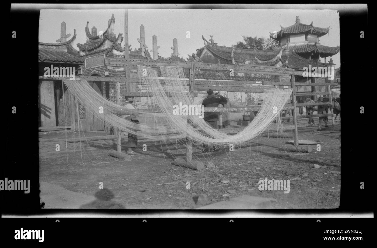 Building with drapings in courtyard. Building with drapings in ...